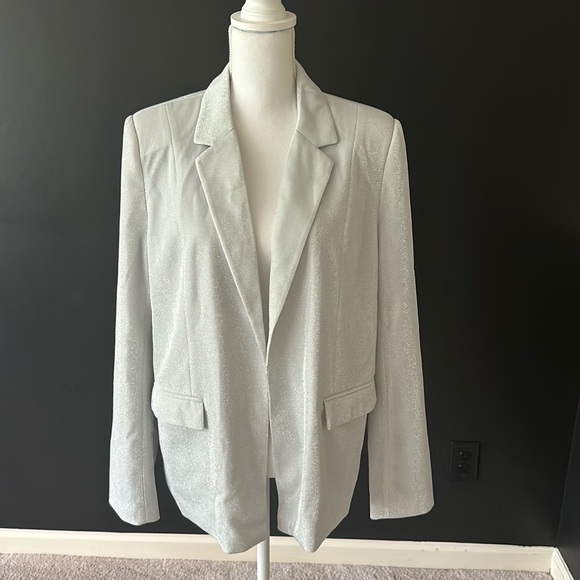 Steve Madden | Jackets & Coats | Steve Madden Silver Metallic Blazer ...